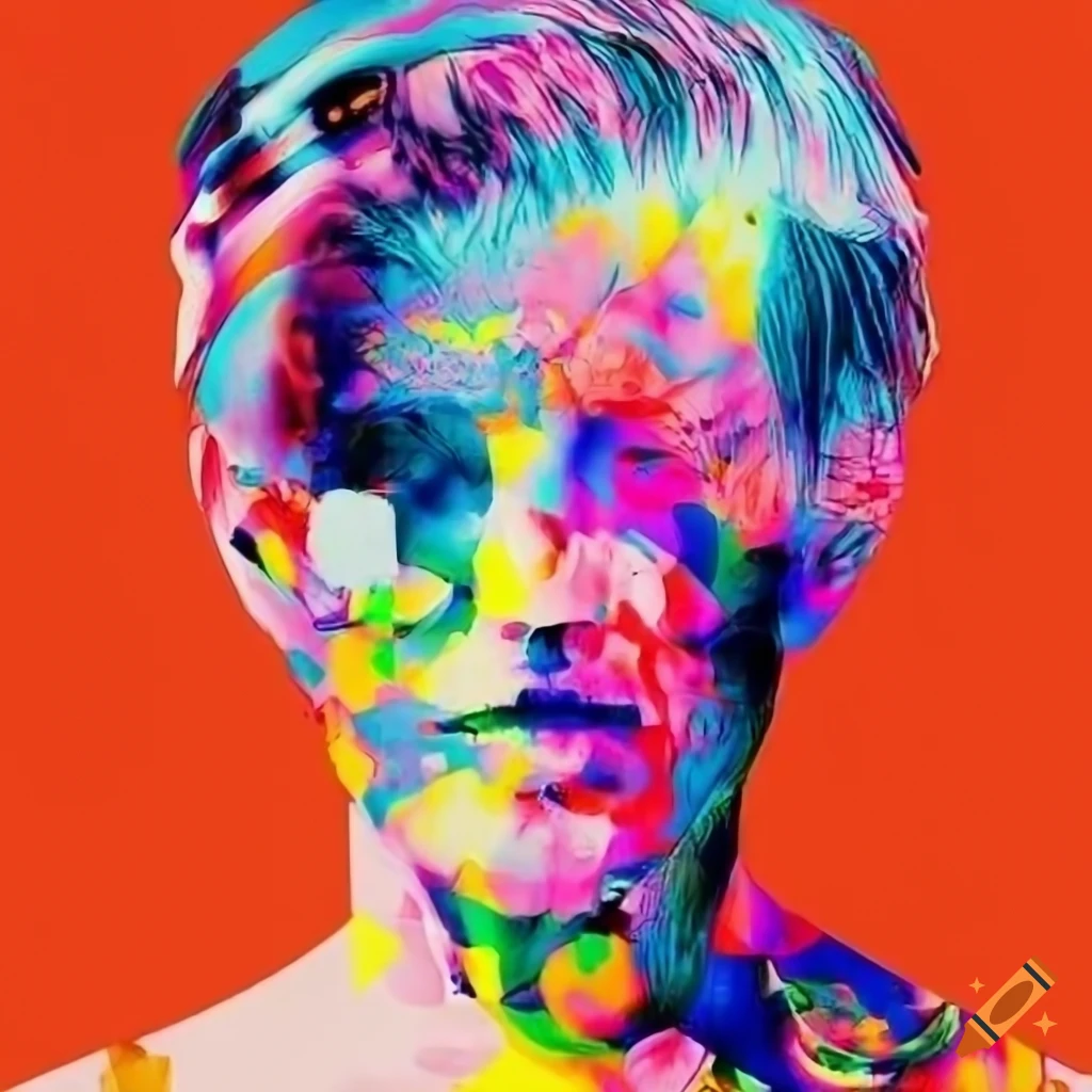 Monochrome collage with newsprint images and ben day dot illustrations ...