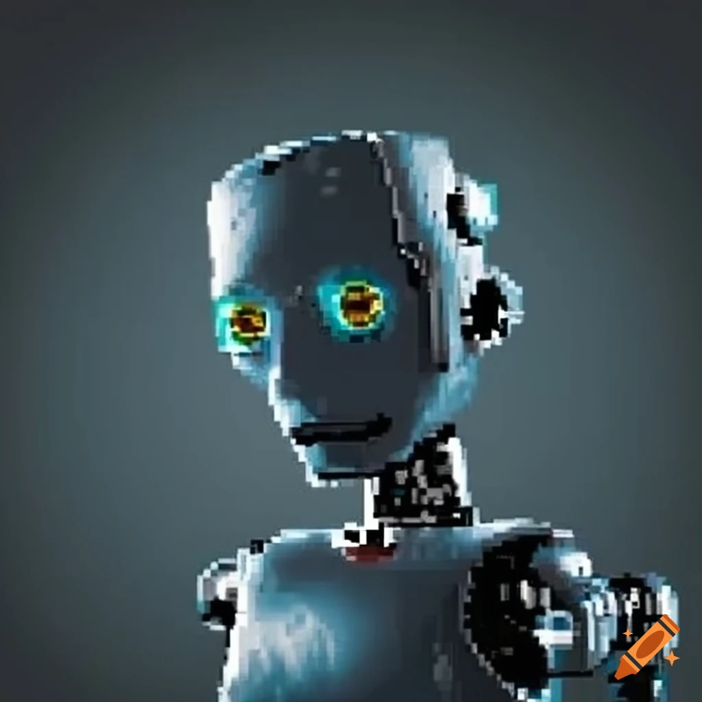 Big robot pixel art on Craiyon