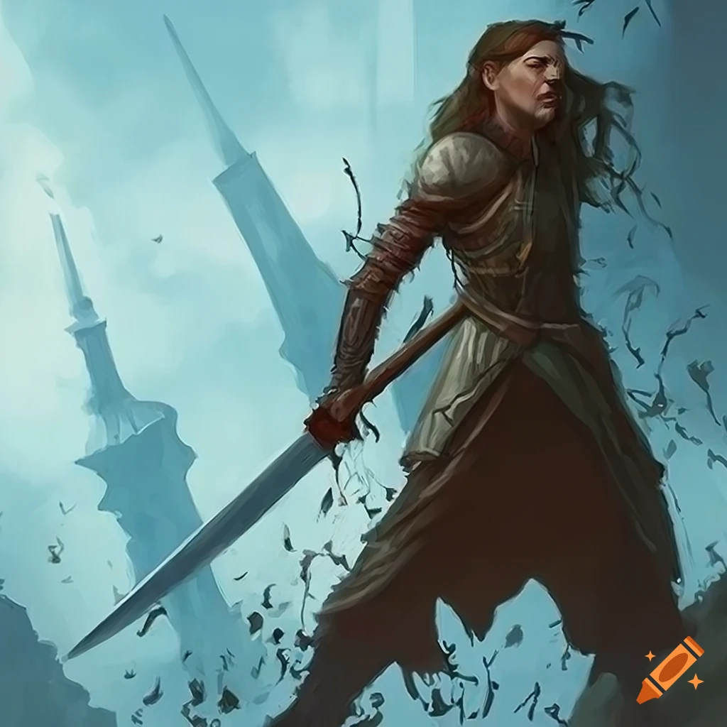 Medieval longsword inspired by old mtg art in a fantasy style on Craiyon