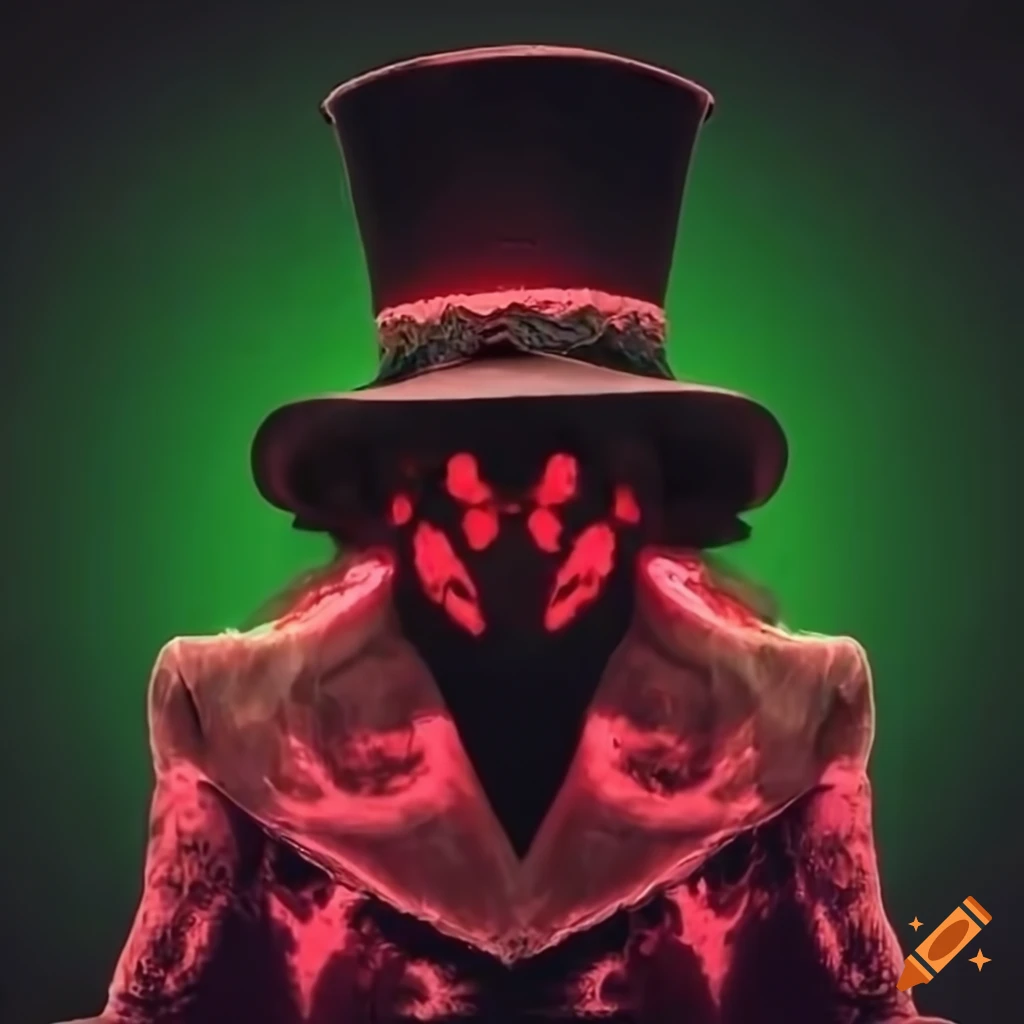 Enigmatic phenomenon of a man in a green Victorian suit and top hat ...