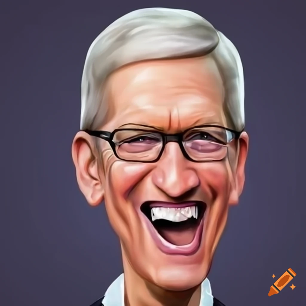 Caricature of a laughing man in an exaggerated style on Craiyon