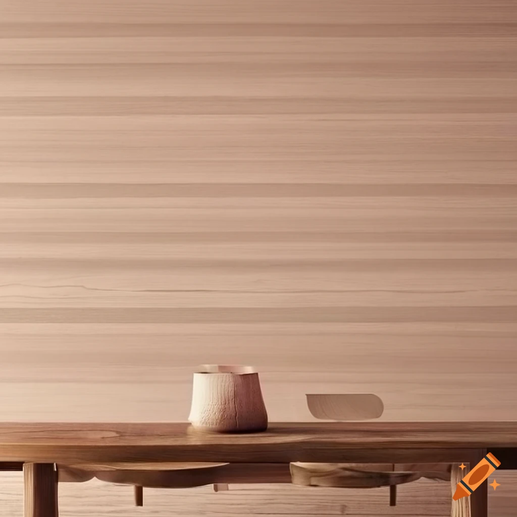 Pale wood table wallpaper on Craiyon