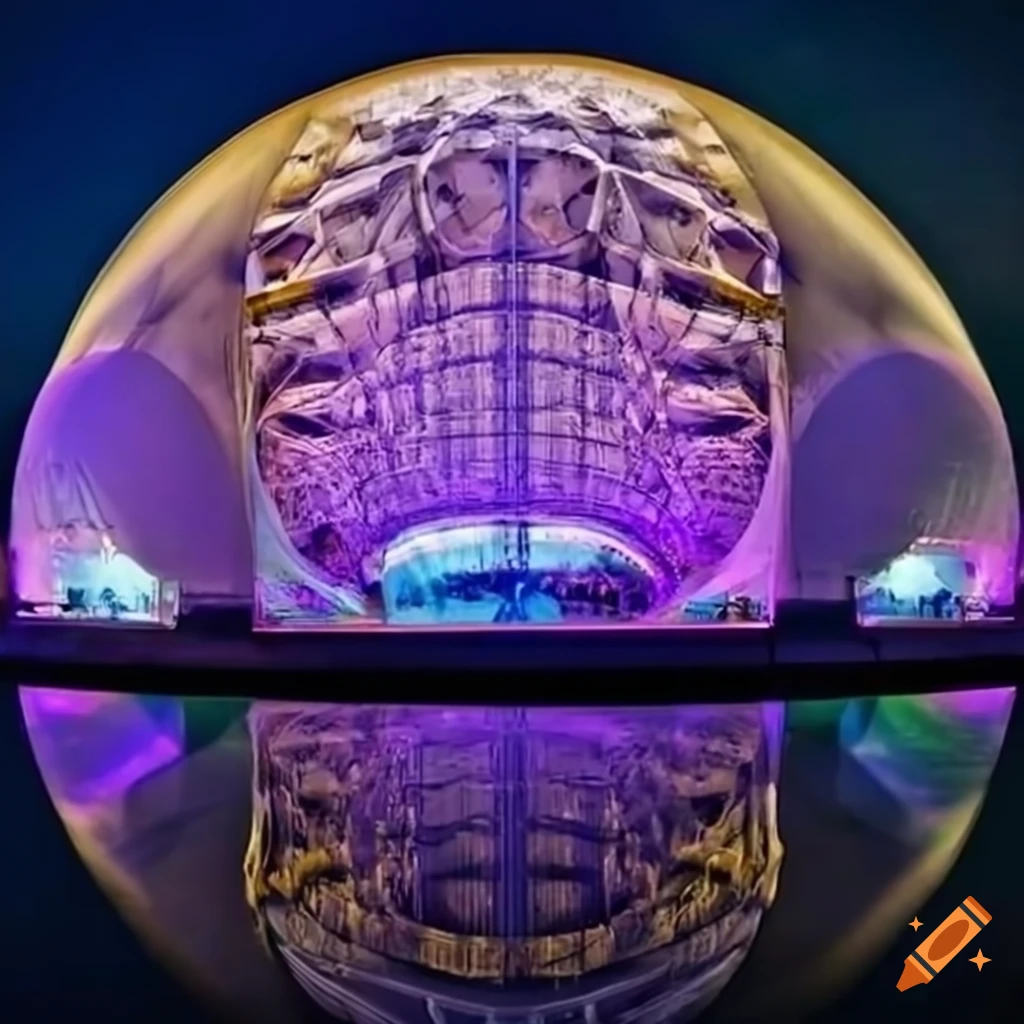 Luxurious hotel inside a biodome on Venus in a futuristic setting on ...