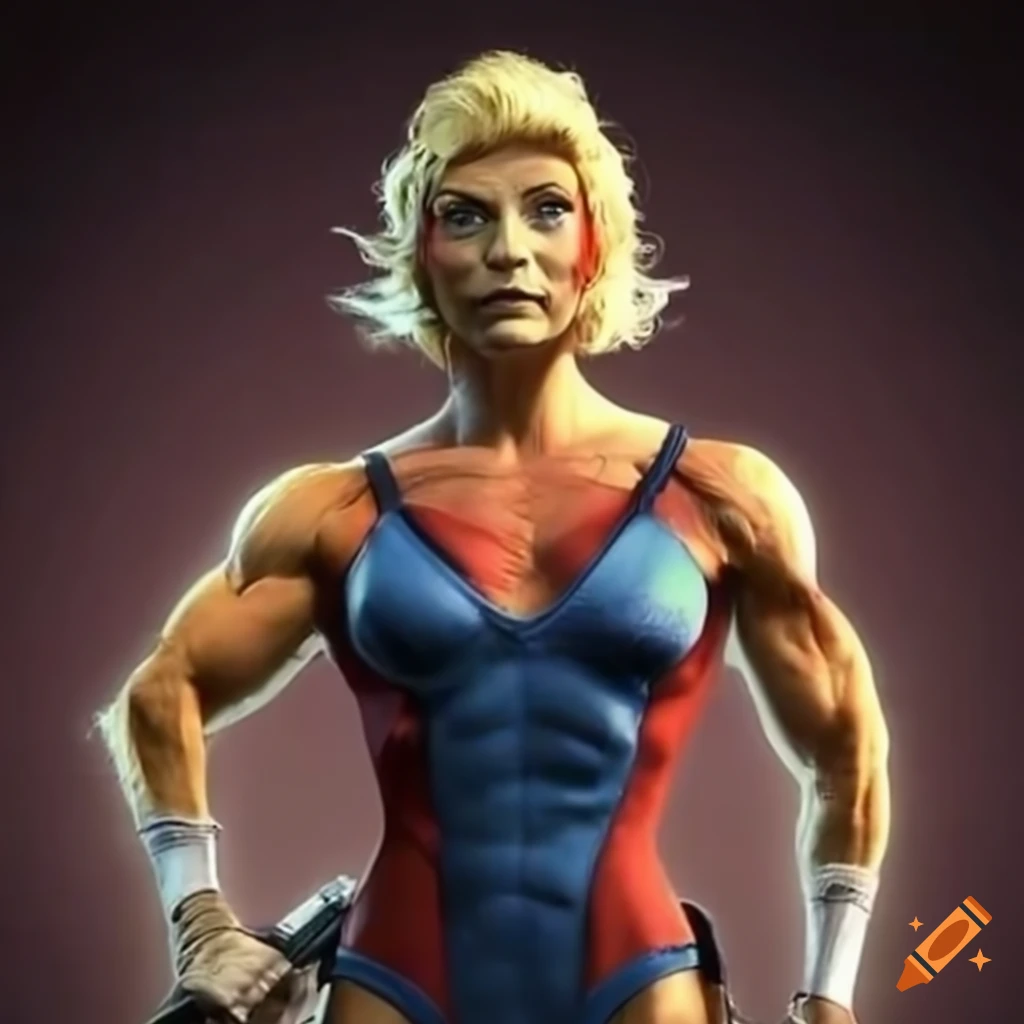 Stacy Haiduk transformation into a more muscular bodybuilder on Craiyon