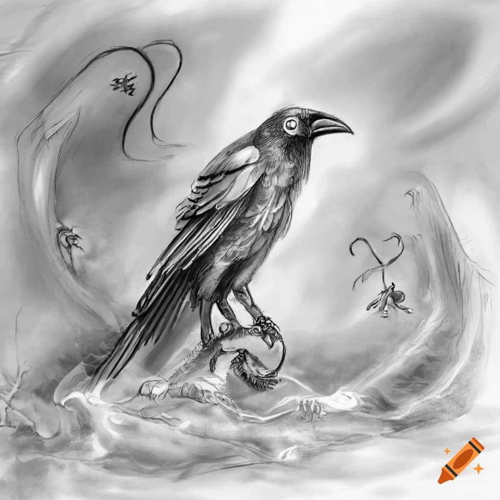 Golden crow from Chinese mythology basking in the sun on Craiyon