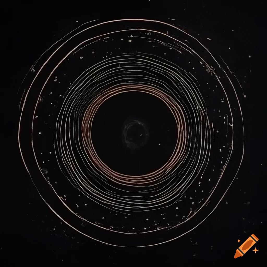 Cosmic space with lino cut style engravings and dark atmosphere on Craiyon