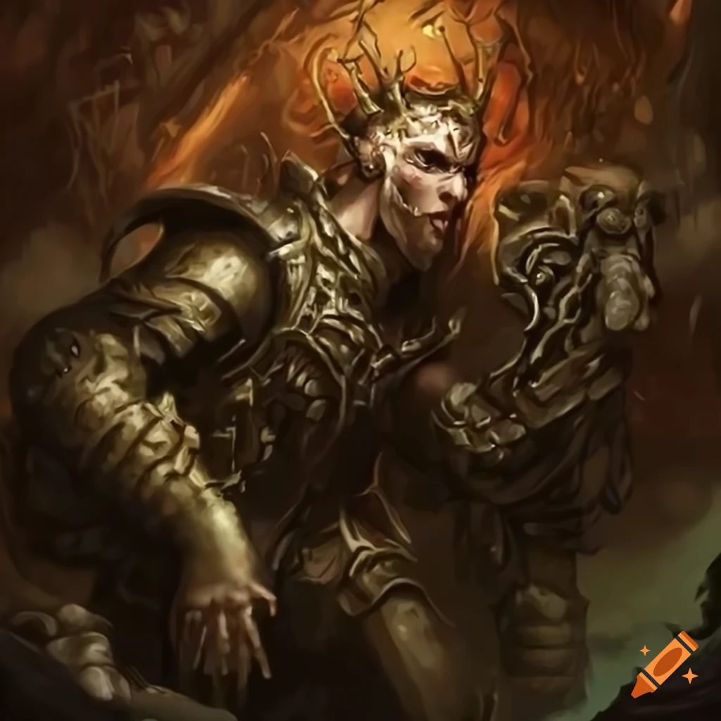 Haven of thorns human citizen with a nature mechanical gauntlet on Craiyon