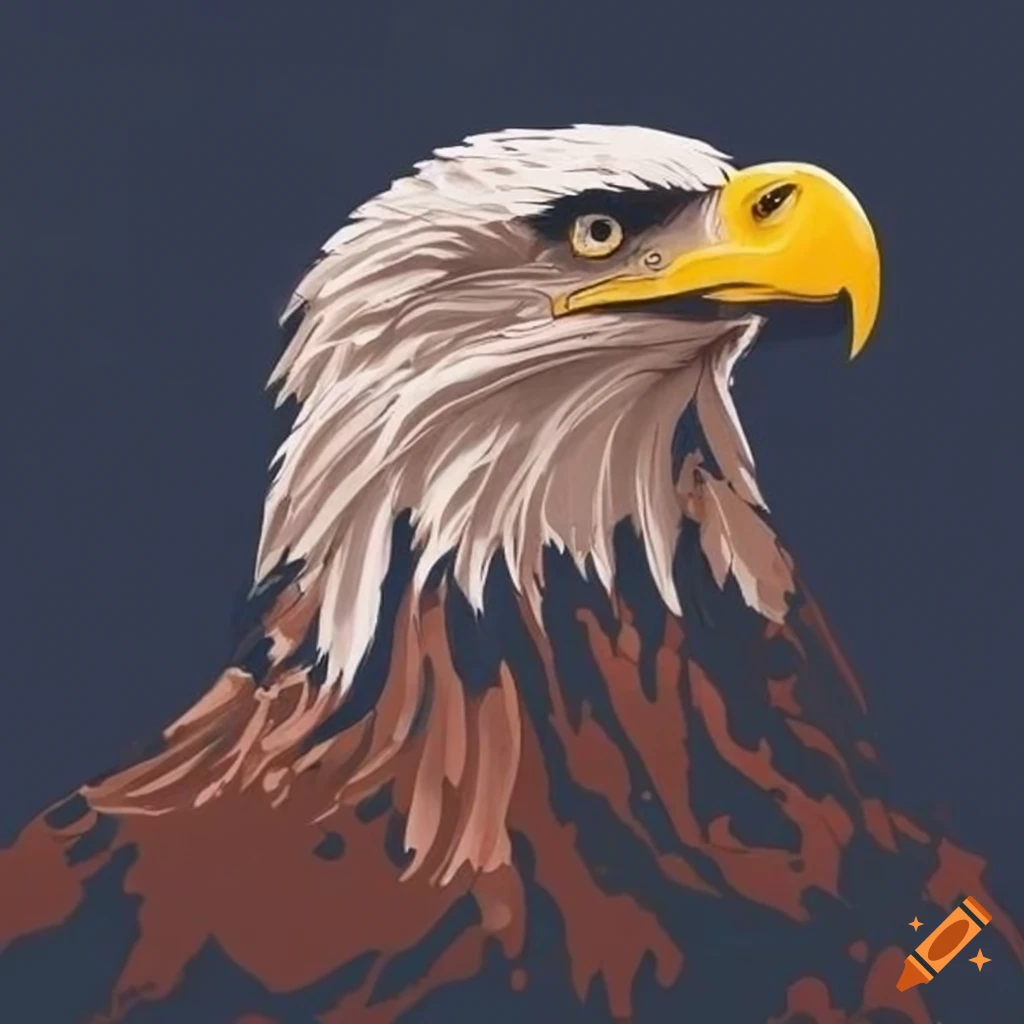 Bald eagle wrapped in the American flag in splatter ink style on Craiyon