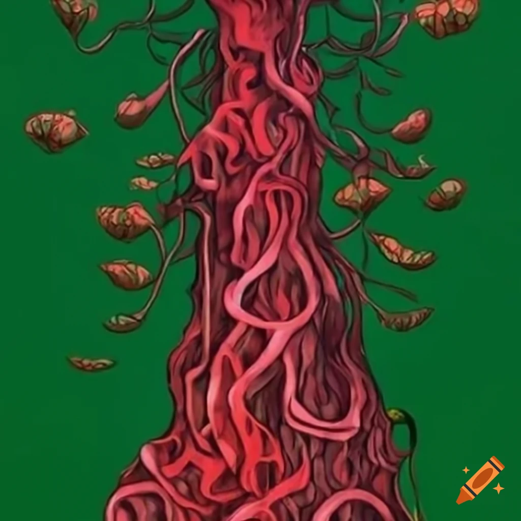 Intricate plant-like entity resembling an ancient majestic tree with ...