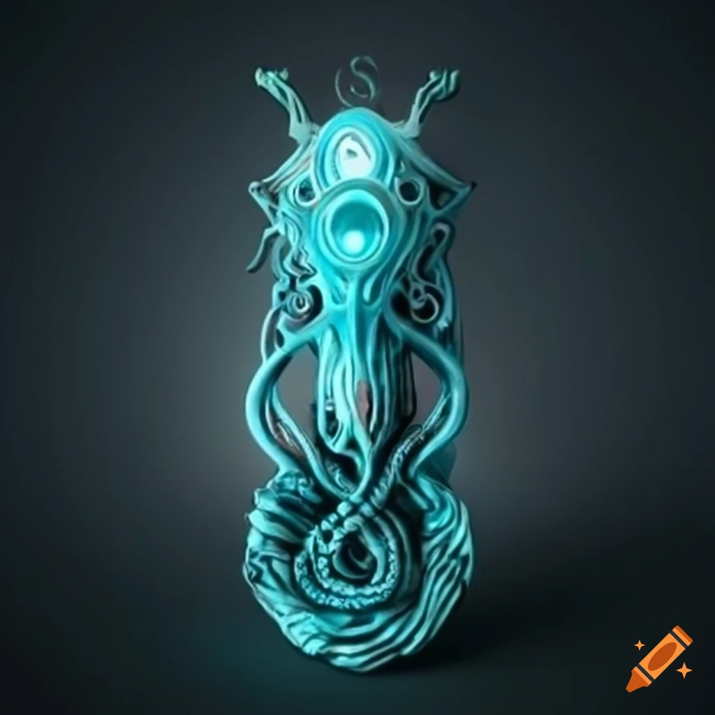 Futuristic usb stick inspired by lovecraft's mythos imagery on Craiyon