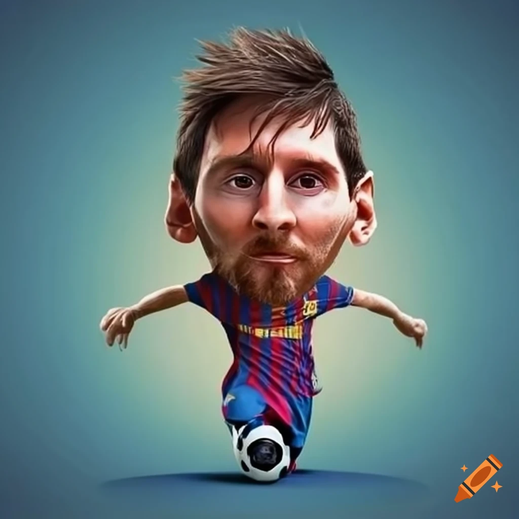 Illustration of lionel messi as a minion in a playful pose on Craiyon