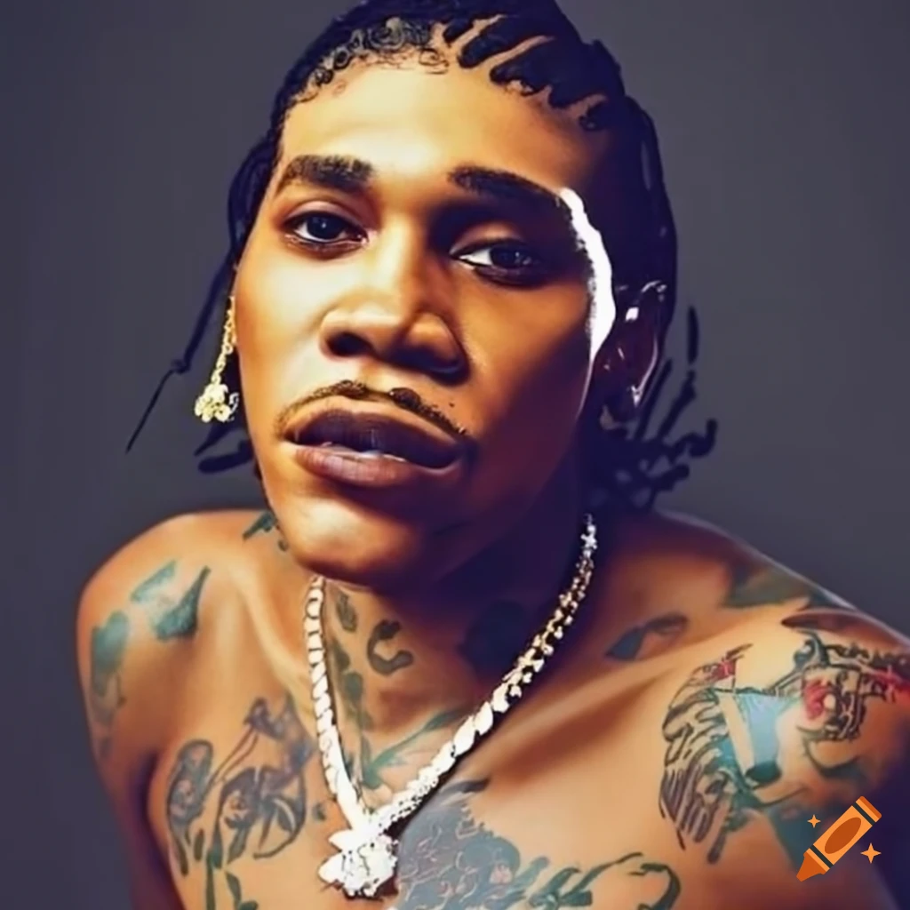 Portrait of jamaican dancehall artist vybz kartel in rhythmic poses on Craiyon