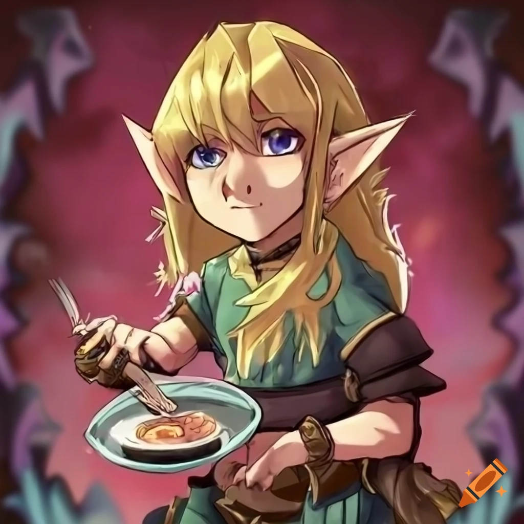 Halfling serving food with animated squirrels beneath her skin in a yu ...