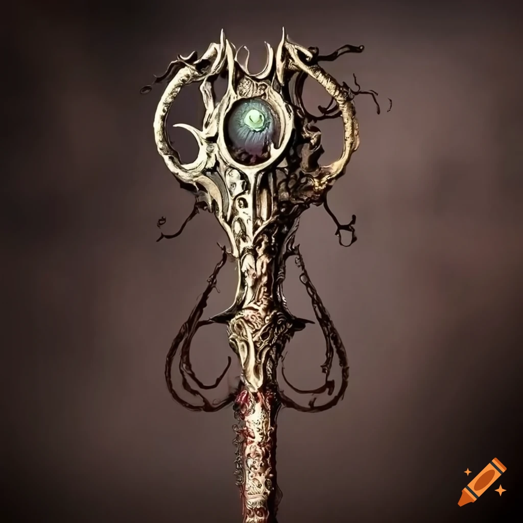 Elaborate otherworldly staff with symbols inspired by h.p. lovecraft on ...