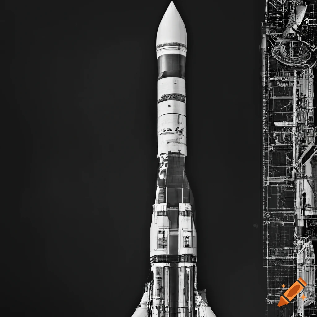 Rocket blueprint for space exploration on Craiyon