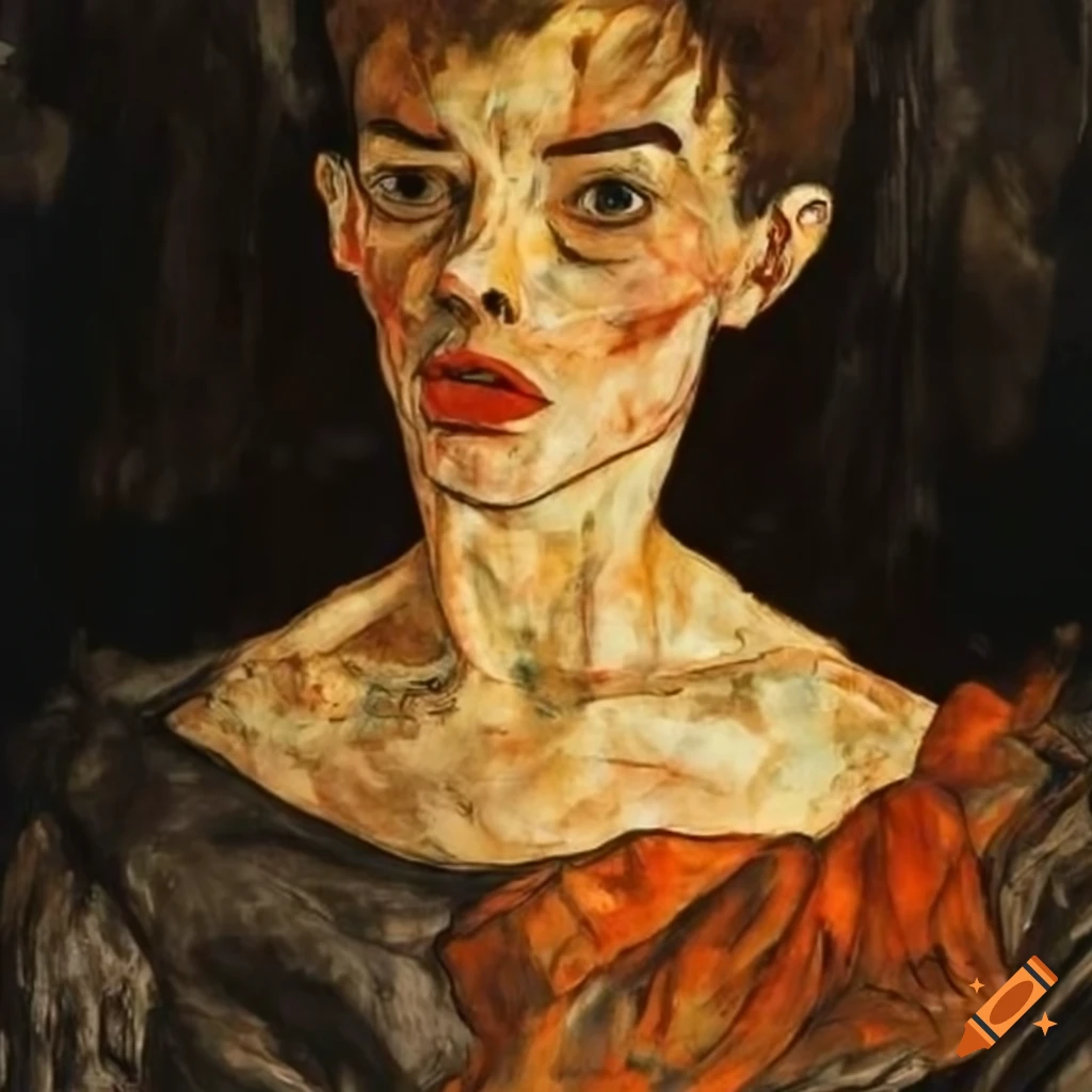 Egon schiele artwork depicting salt in spirit on Craiyon