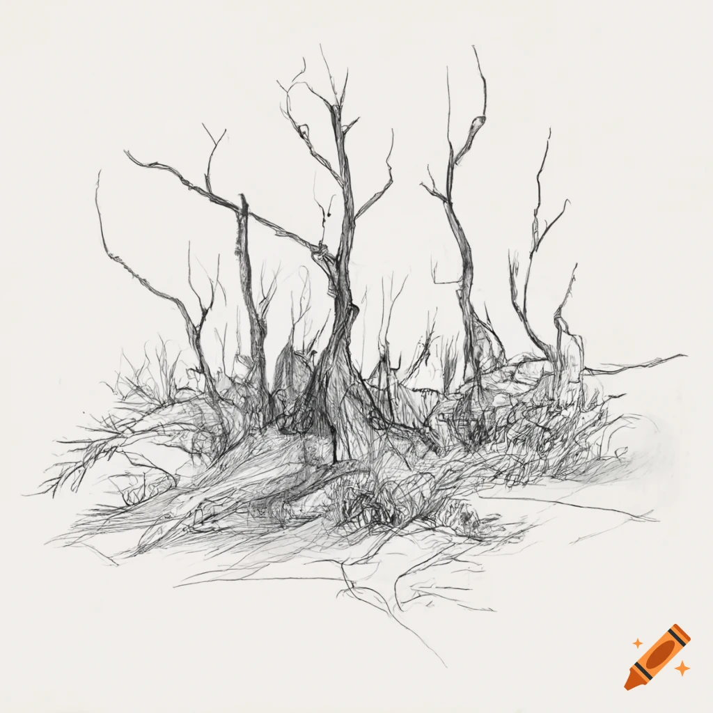 Pencil Drawings Of Dead Forest