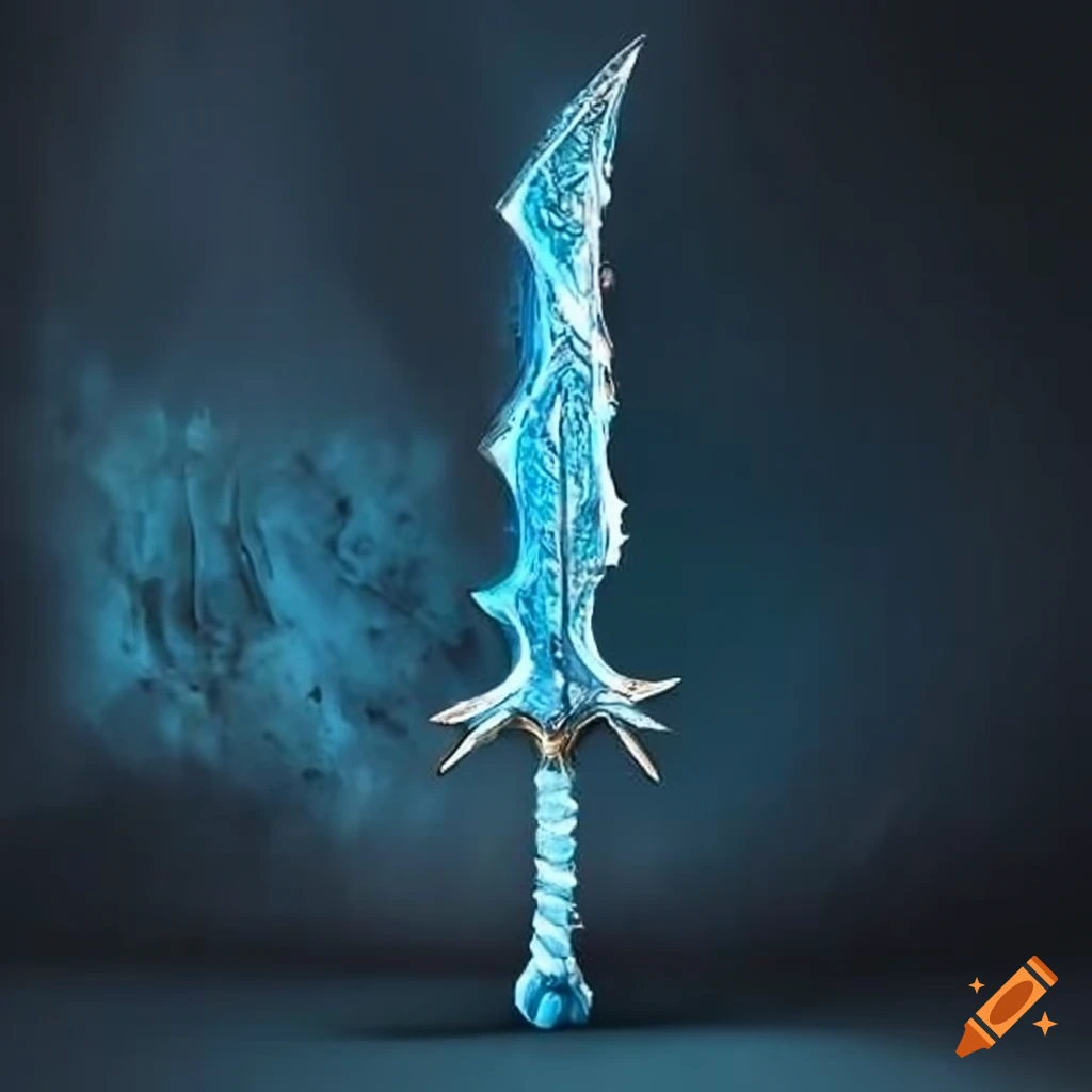 Frost sword with engraved runes on Craiyon