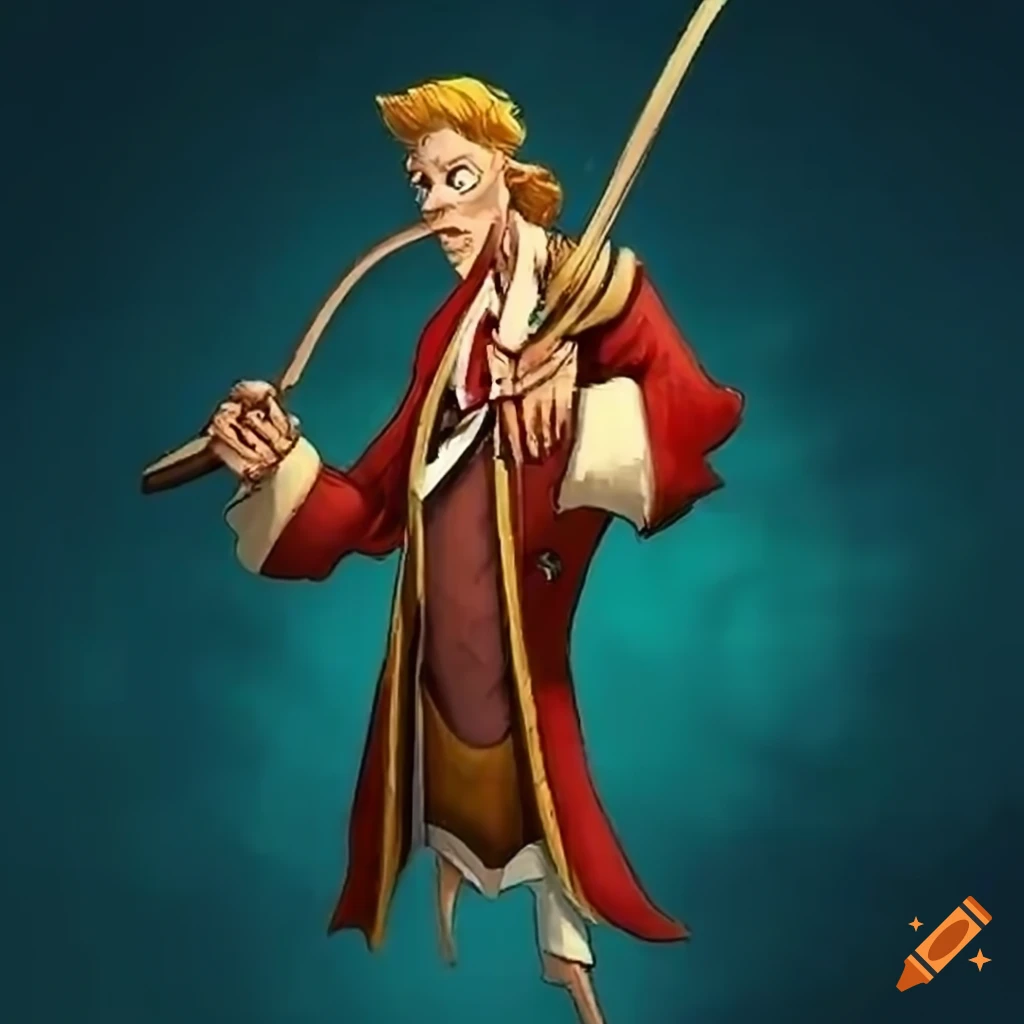 Adventurous Pirate Guybrush Threepwood from Monkey Island on Craiyon