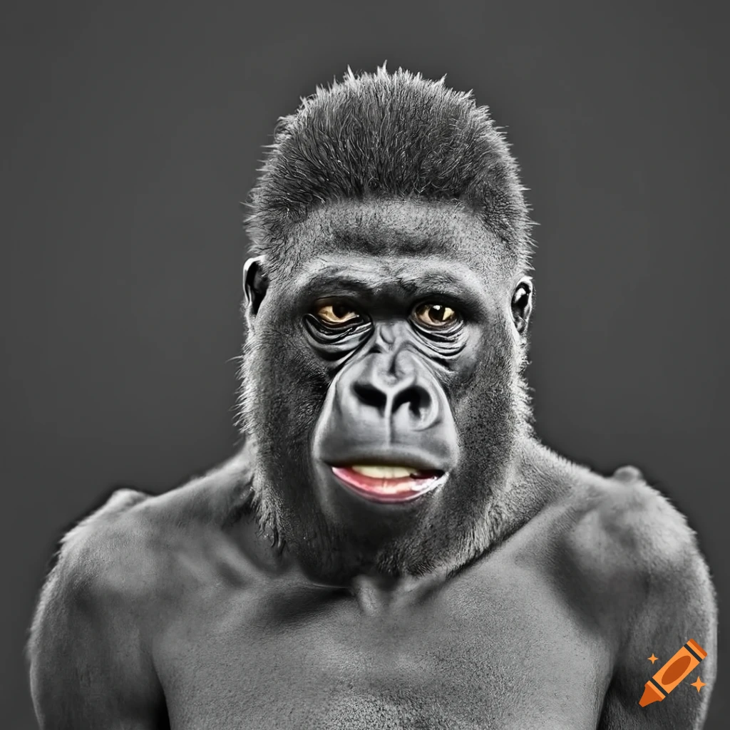 Creative portrait of vinícius júnior as a gorilla on Craiyon