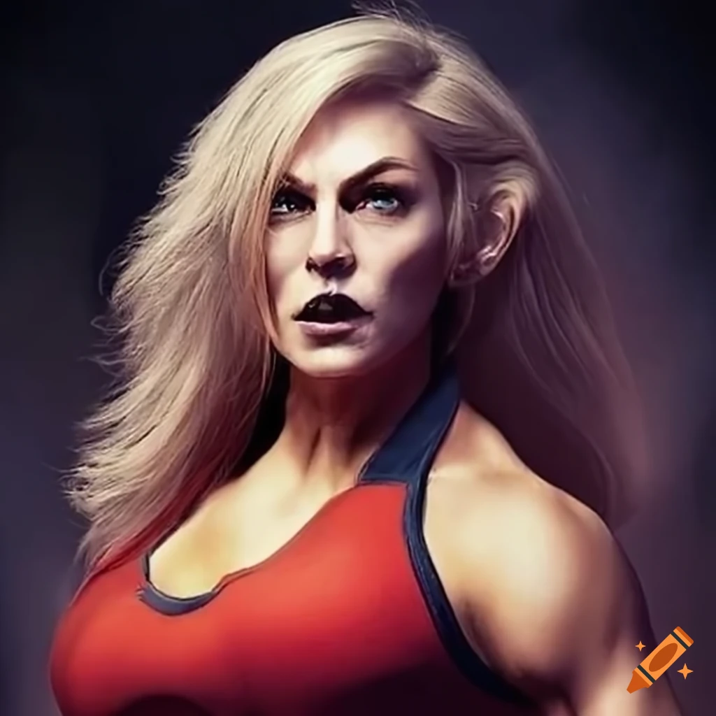 Stacy Haiduk transformation into a more muscular bodybuilder on Craiyon