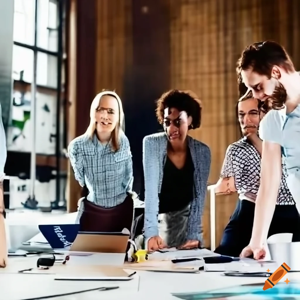 Adaptable team working together in a dynamic environment on Craiyon