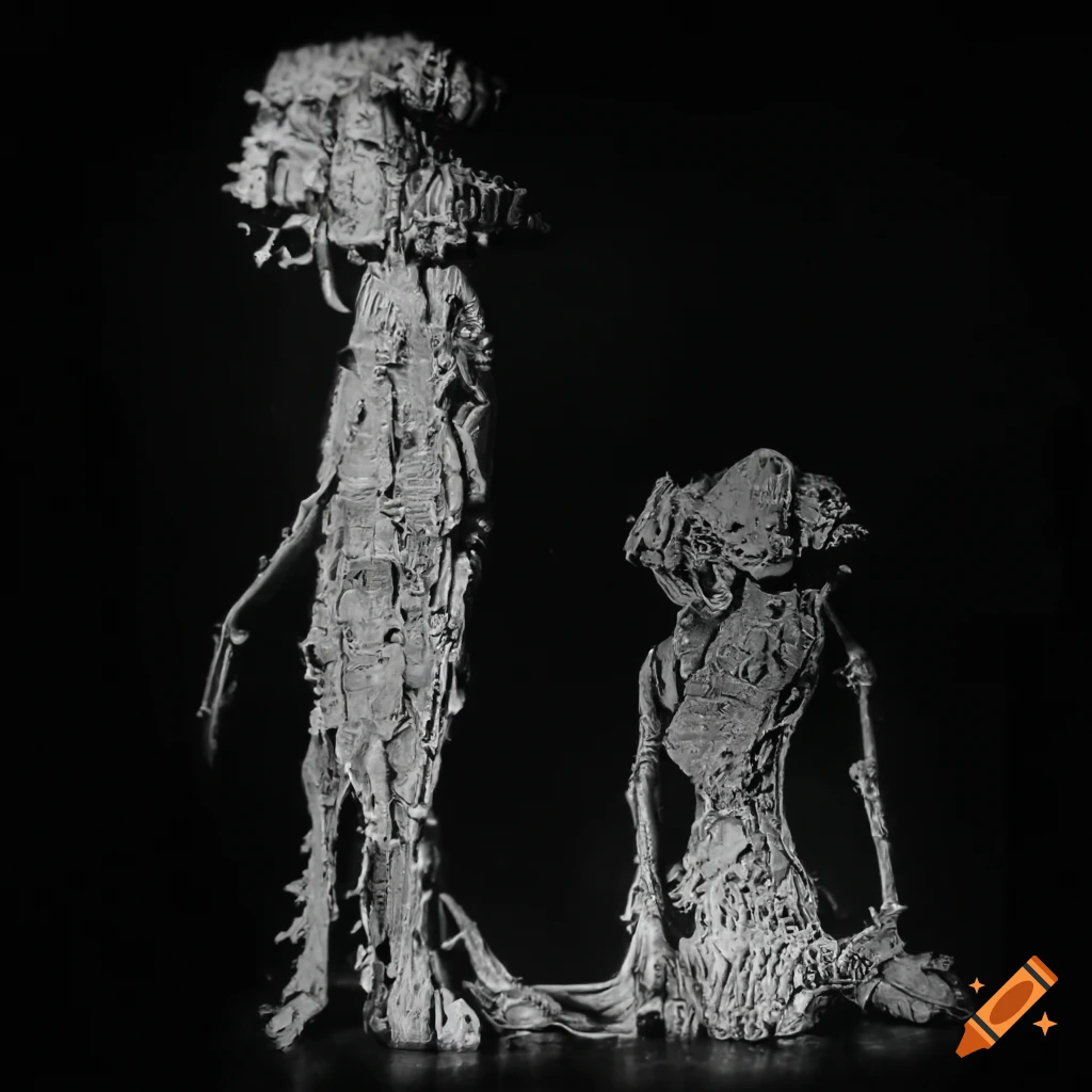 Black and white vintage plastic figure in a morlocks theater scene on ...