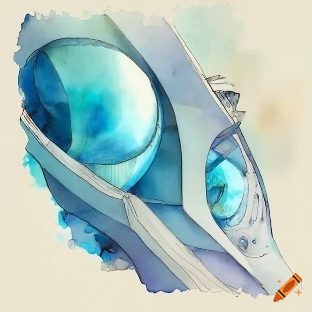 High-tech structure with cyan and white chrysalis design inspired by ...