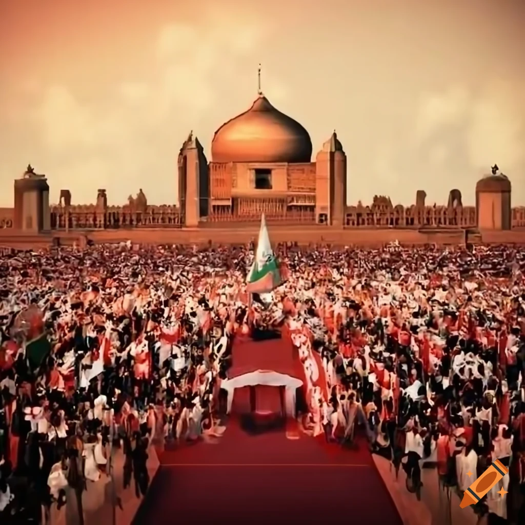 3d rendition of quaid-e-azam muhammad ali jinnah at a historic open-air ...