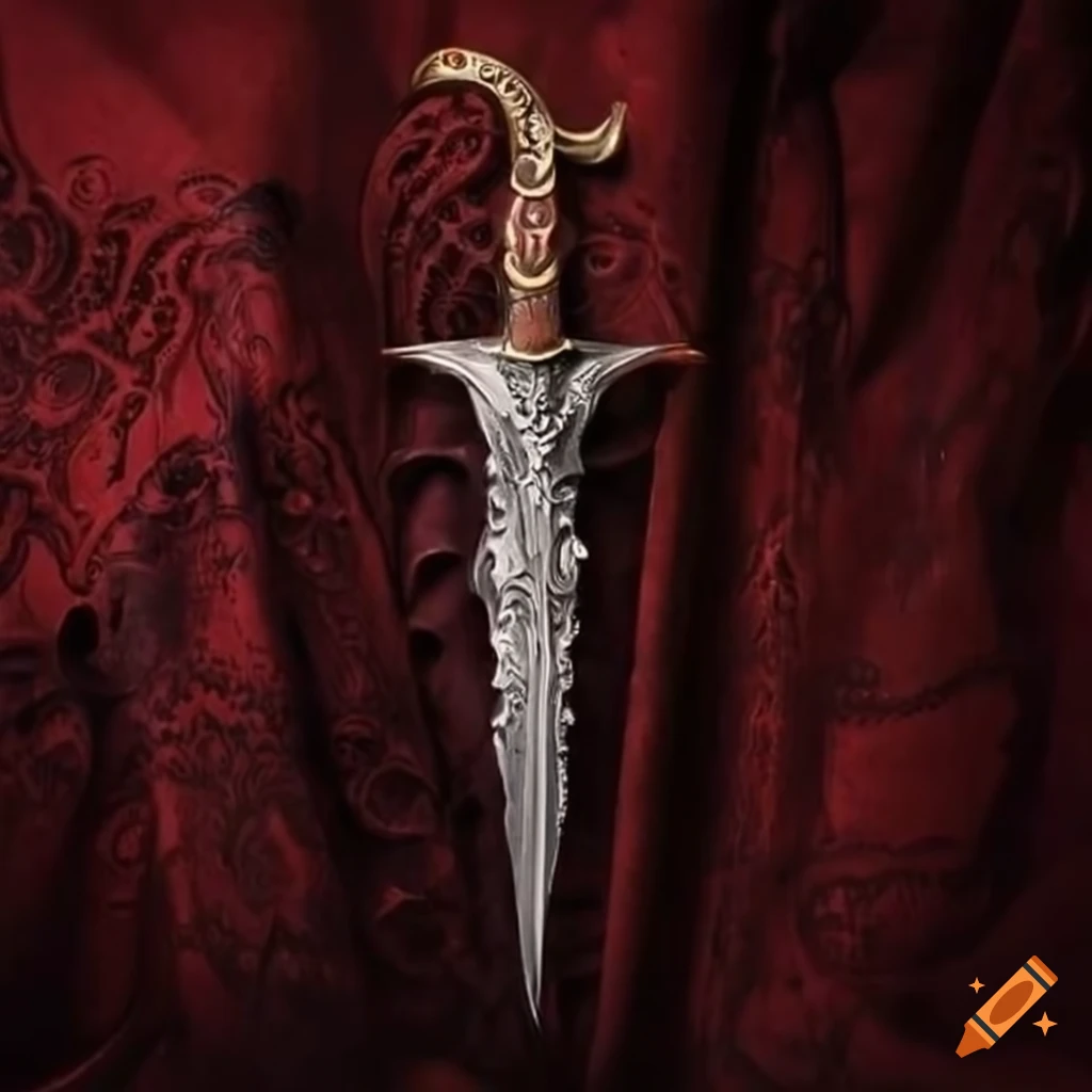 Lovecraftian dagger with intricate detailing on Craiyon