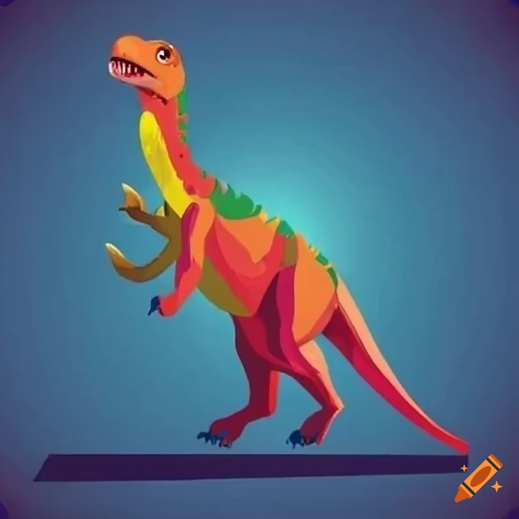 Dinosaur jumping on a climbing wall on Craiyon