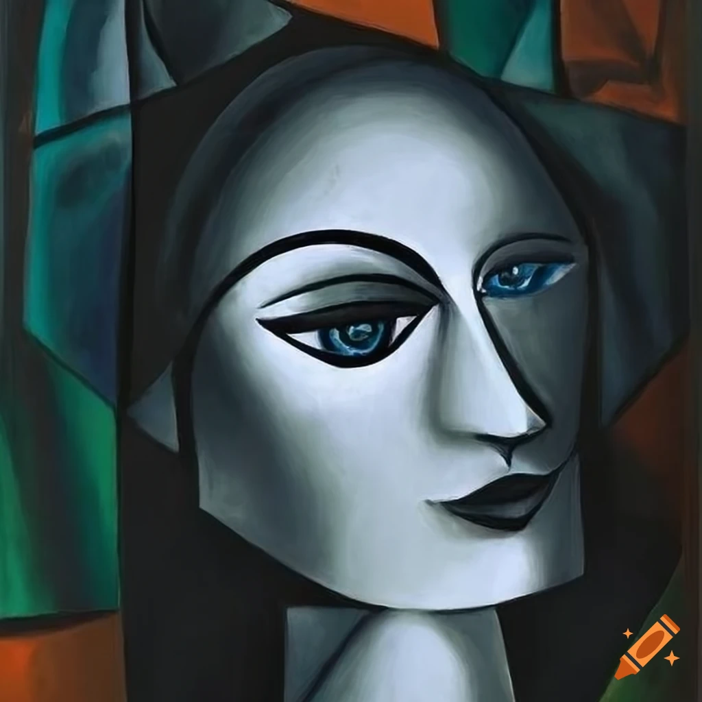 Cubist picasso expressionist surrealist princess in black and white ...