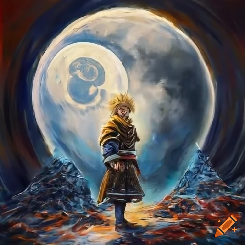 Silver full moon badge inspired by Thorfinn from Vinland Saga with ...