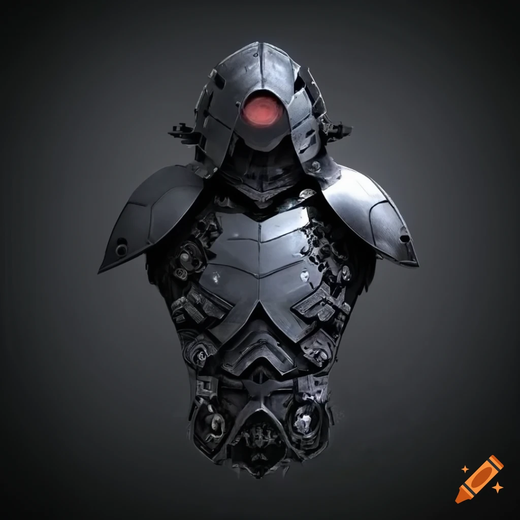 Intricately designed gothic cyberpunk armor chest plate in high ...