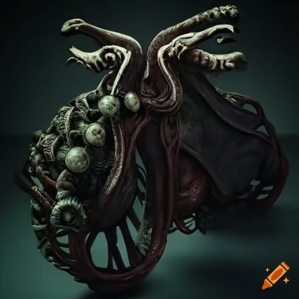 Lovecraftian-inspired motorcycle with giger-esque tentacles in 3d ...