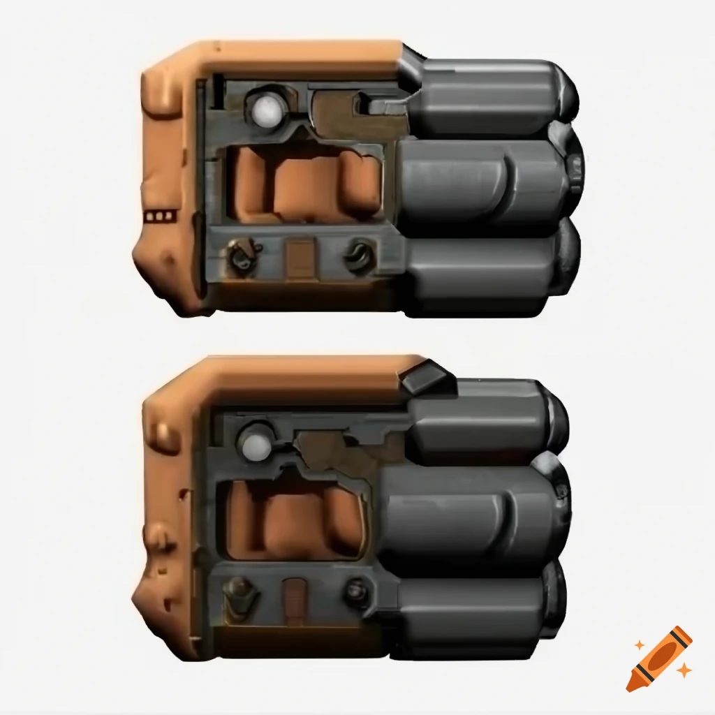 3D BFG 9000 from Doom on white background in old style on Craiyon