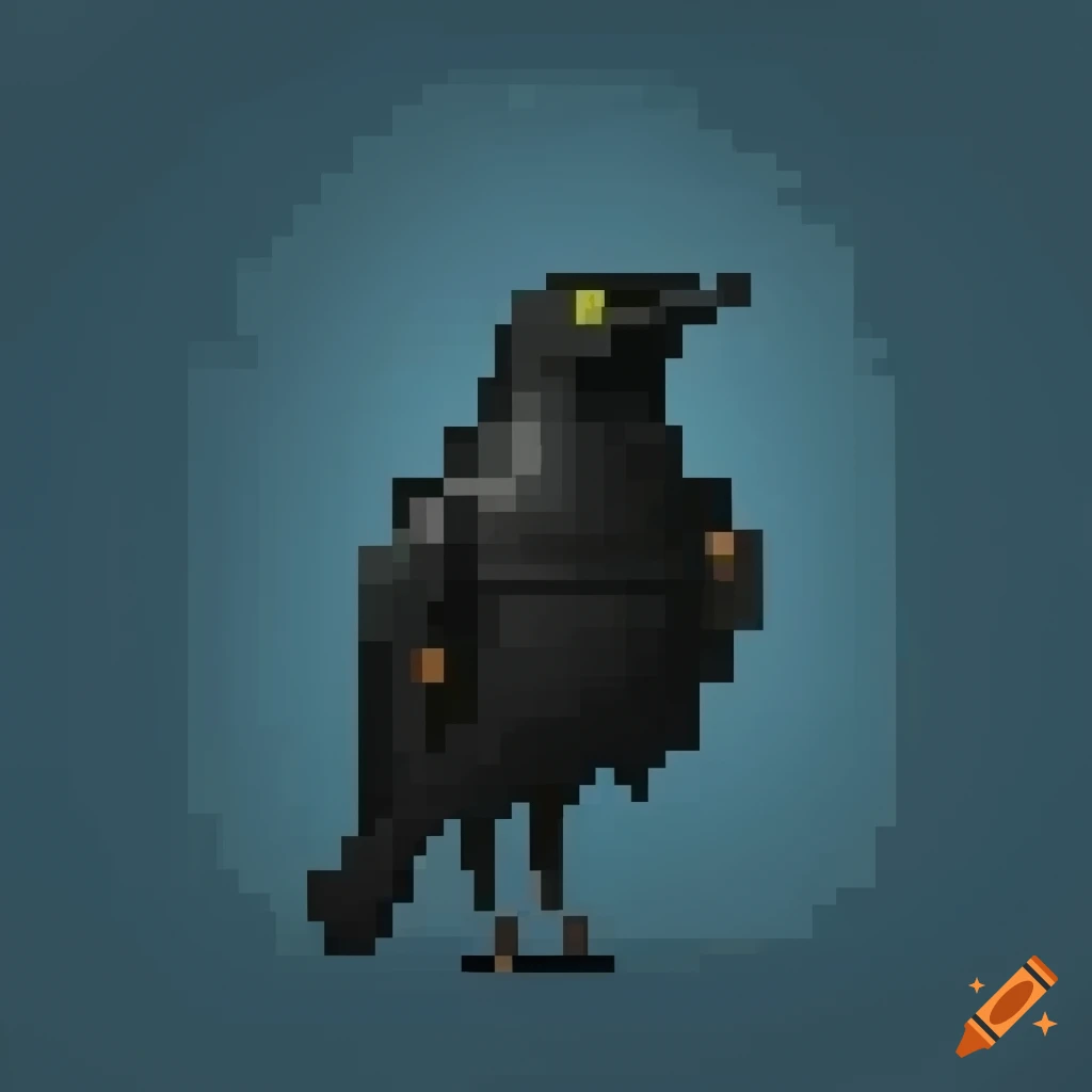 Pixel crow on Craiyon