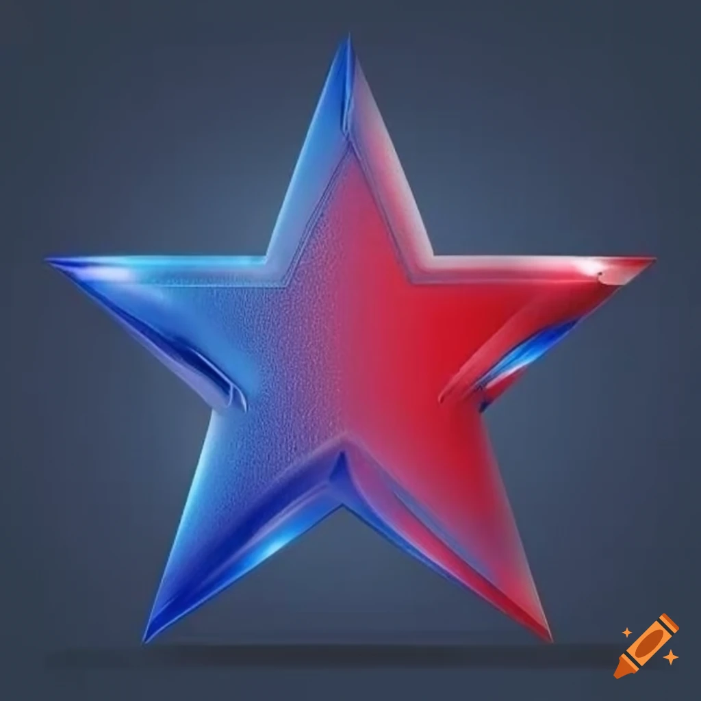 Red, white, and blue star logo with epic and vibrant colors in hyper ...