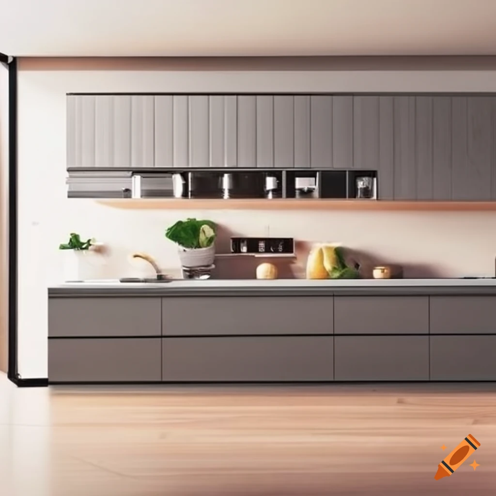 Modern fully equipped kitchen prepared for cooking on Craiyon