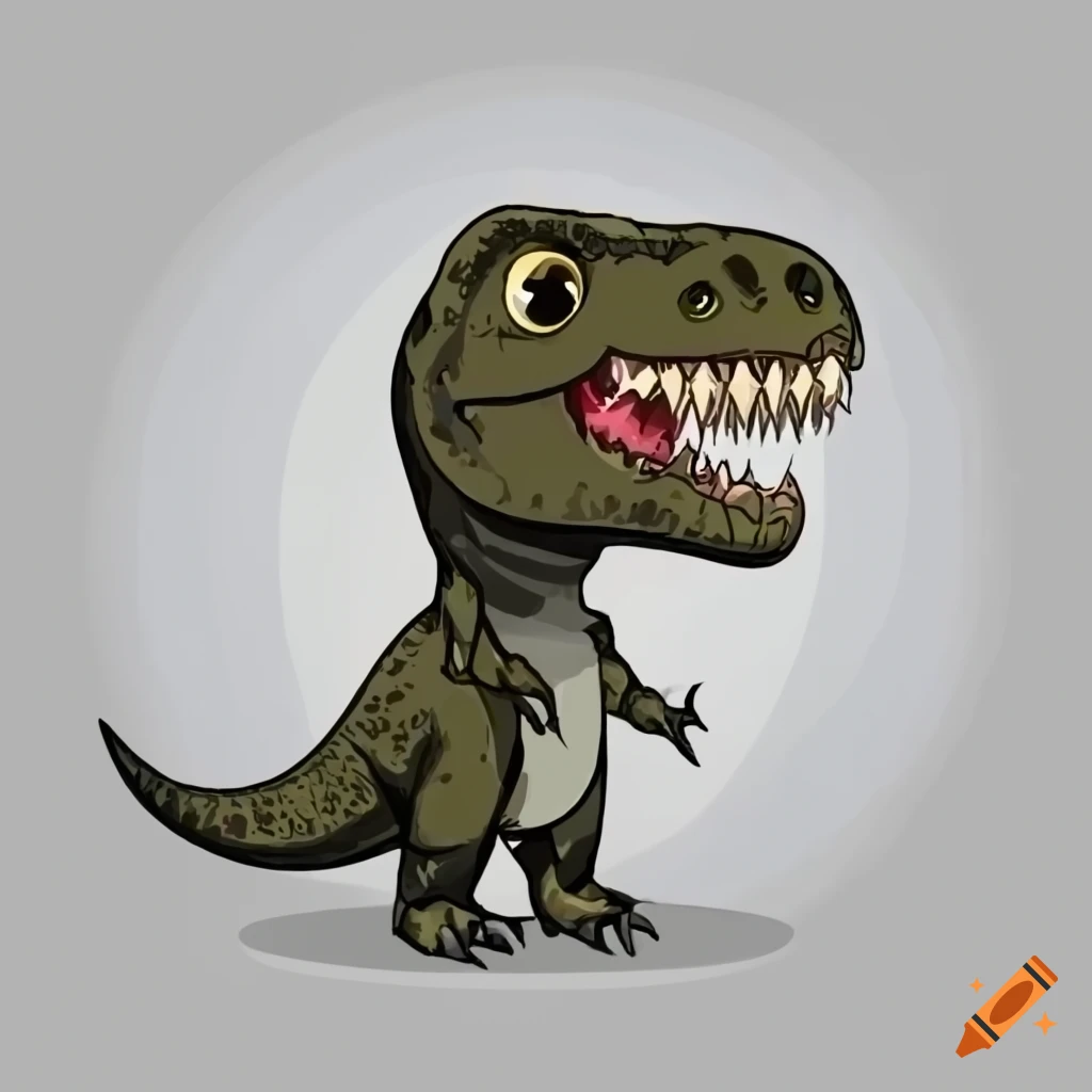 Tyrannosaurus rex chibi in full body view on Craiyon