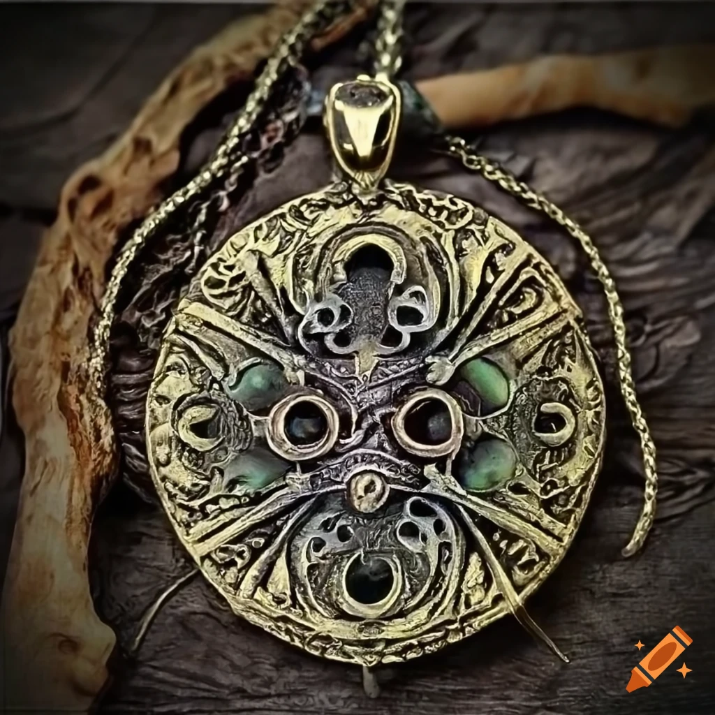 Intricately-detailed lovecraftian-inspired mystical amulet replica on ...