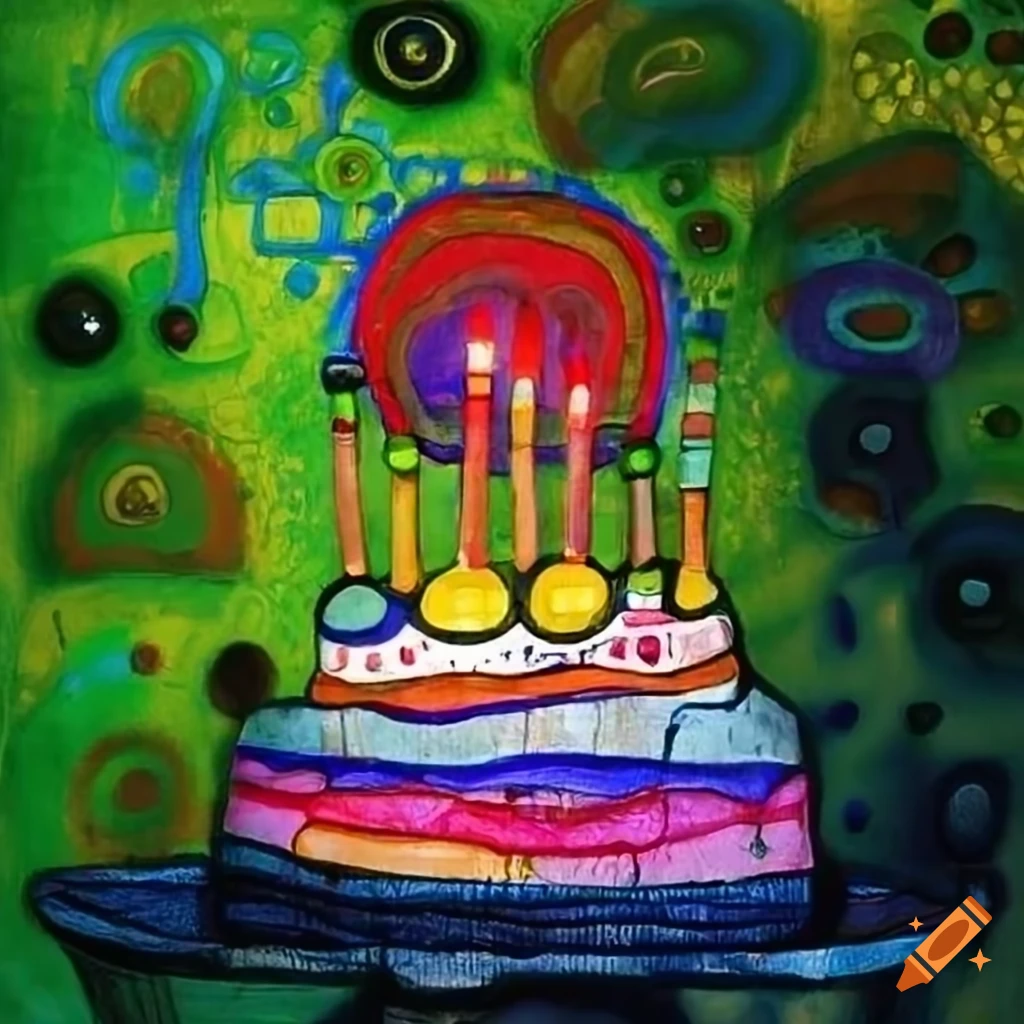 Happy birthday schmu in the style of Hundertwasser on Craiyon