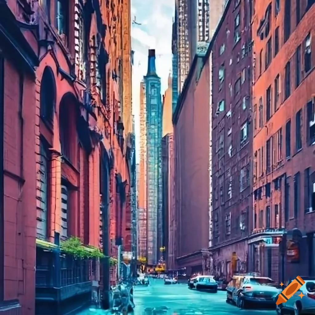 New York City backstreet in Manhattan during daylight on Craiyon
