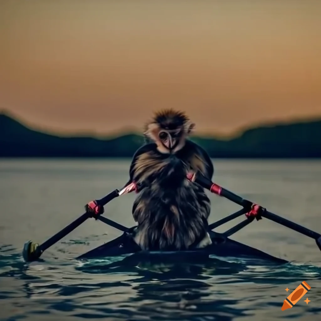 Monkey rowing team on Craiyon