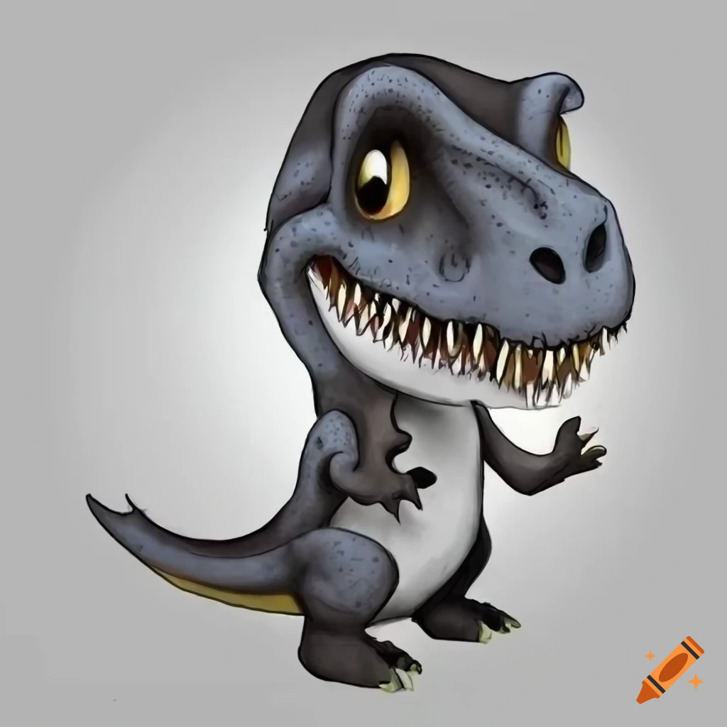 Cartoon chibi tyrannosaurus rex full body illustration on Craiyon