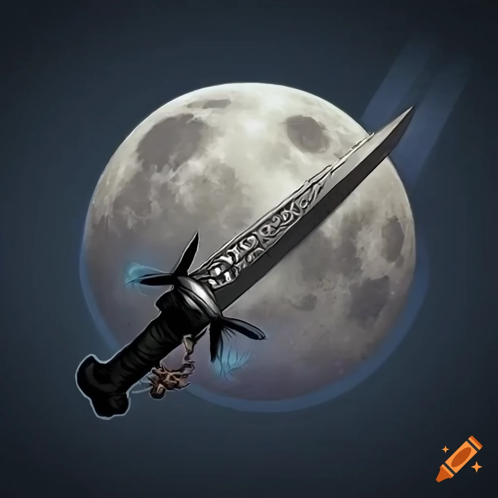 Silver full moon badge inspired by vinland saga with detailed elements ...