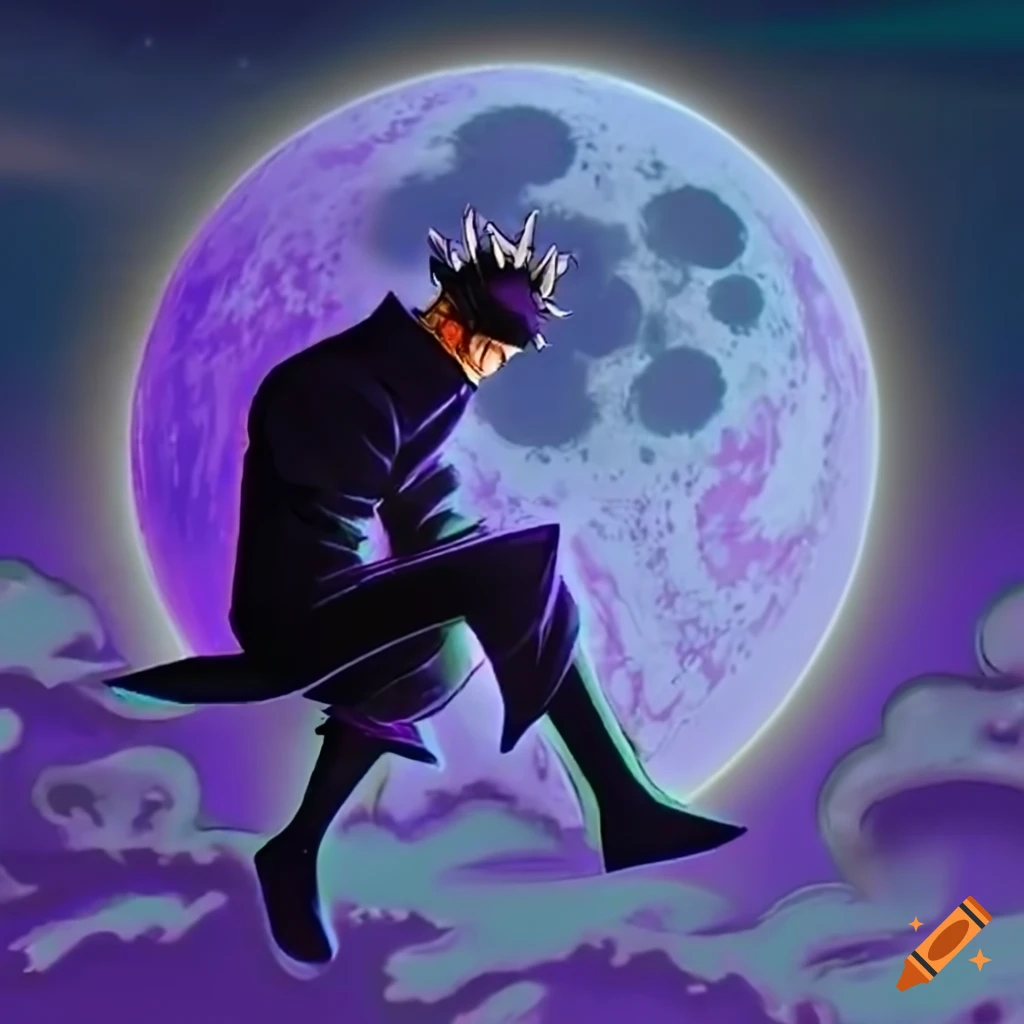 Violet/blue full moon badge inspired by Gojo Satoru with infinity ...