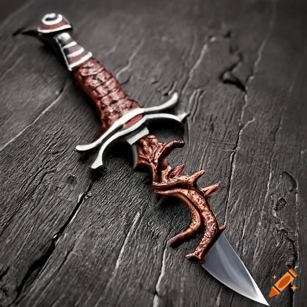 Lovecraftian Dagger with gravity-defying design and intricate dark ...