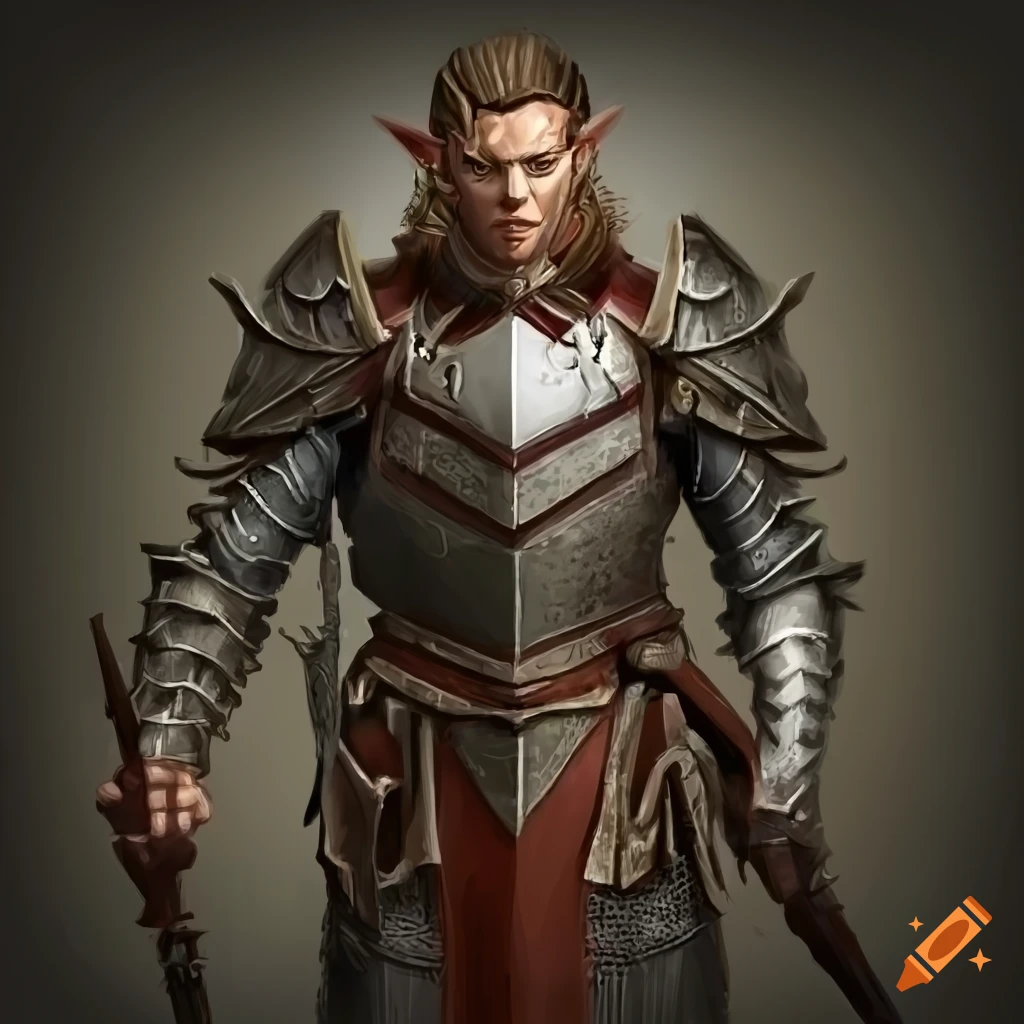 Armor-clad male elf warrior inspired by fantasy realms like forgotten ...