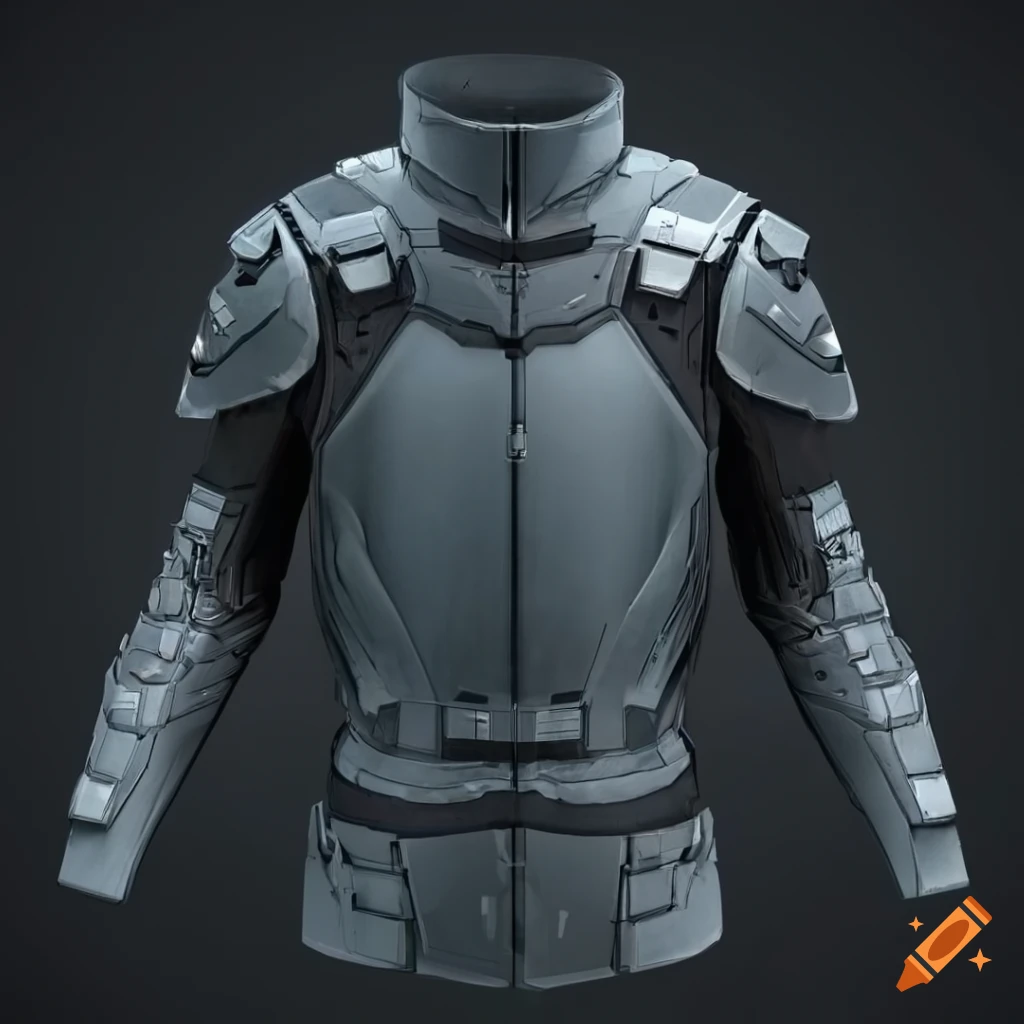 Sleek 3D rendered cyberpunk armor inspired by Lovecraftian art on Craiyon